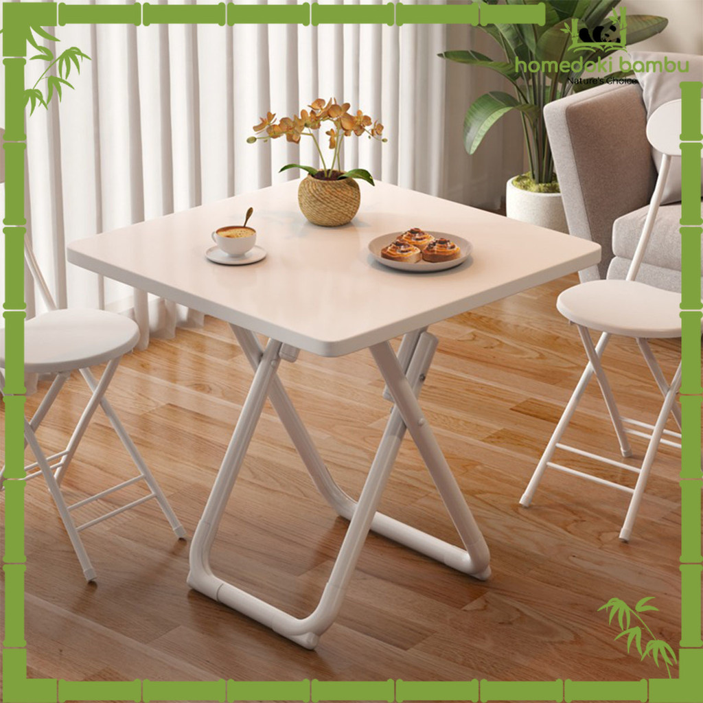 Jual Homedoki Bambu - Meja Makan Portable Lipat Minimalis | Shopee Indonesia