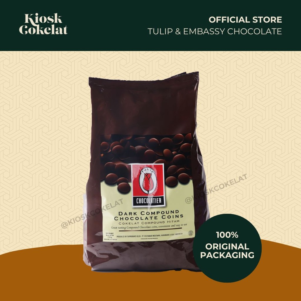 Jual Tulip Chocolatier Dark Compound Chocolate Coins 2.5 kg | Shopee ...