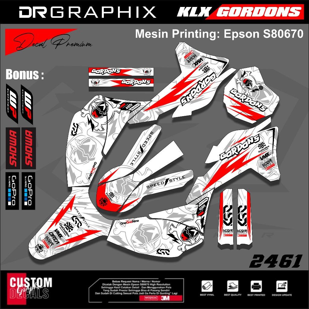 Jual amanah Decal klx gordon full body / stiker gordon / decal full ...