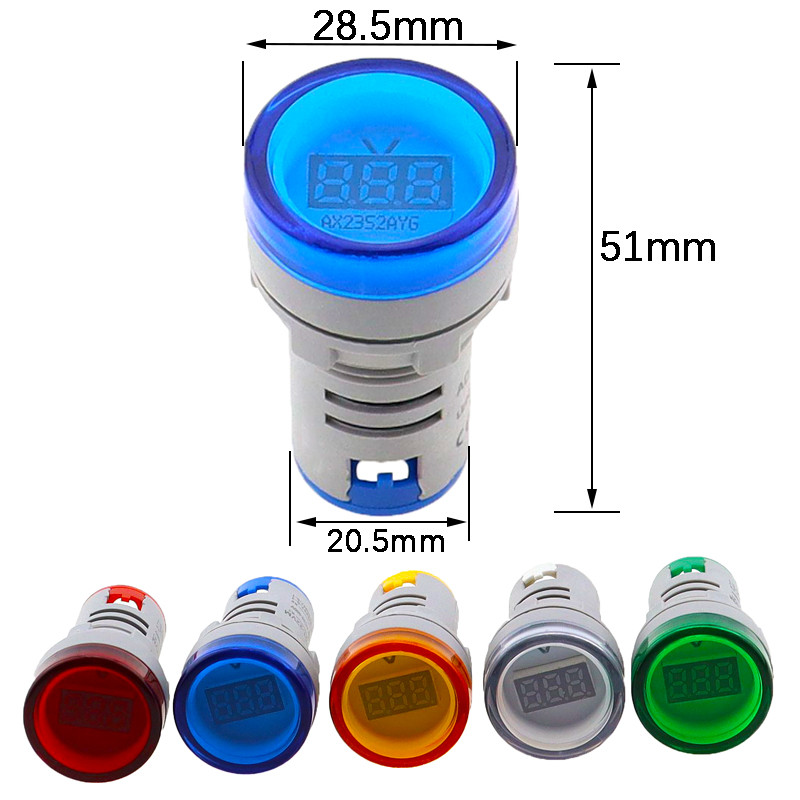 Jual 22mm AD16-22DSV Round Digital Voltmeter AC 60-500V Mini Voltage ...
