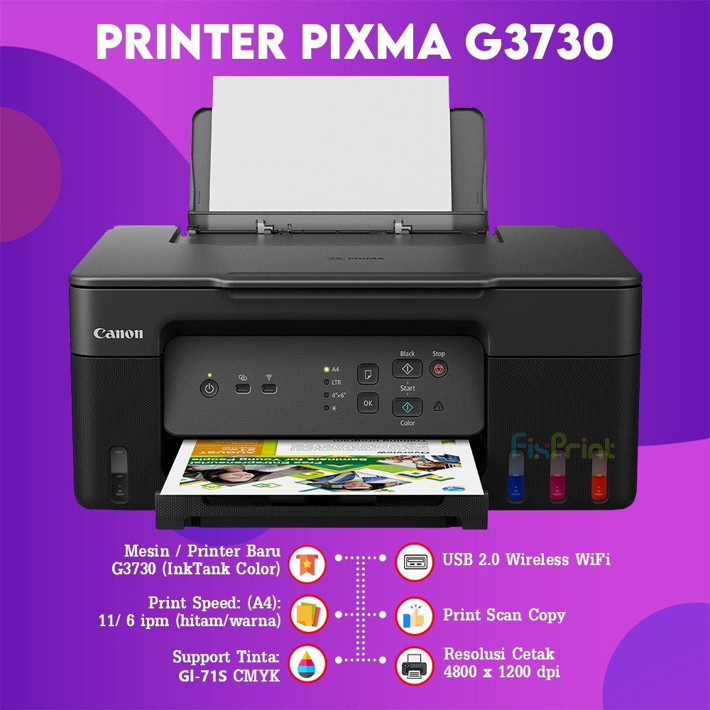 Jual FixPrint Printer Canon Pixma G3010 Ink Tank G3730 All in One Print Scan Copy WiFi | Shopee ...