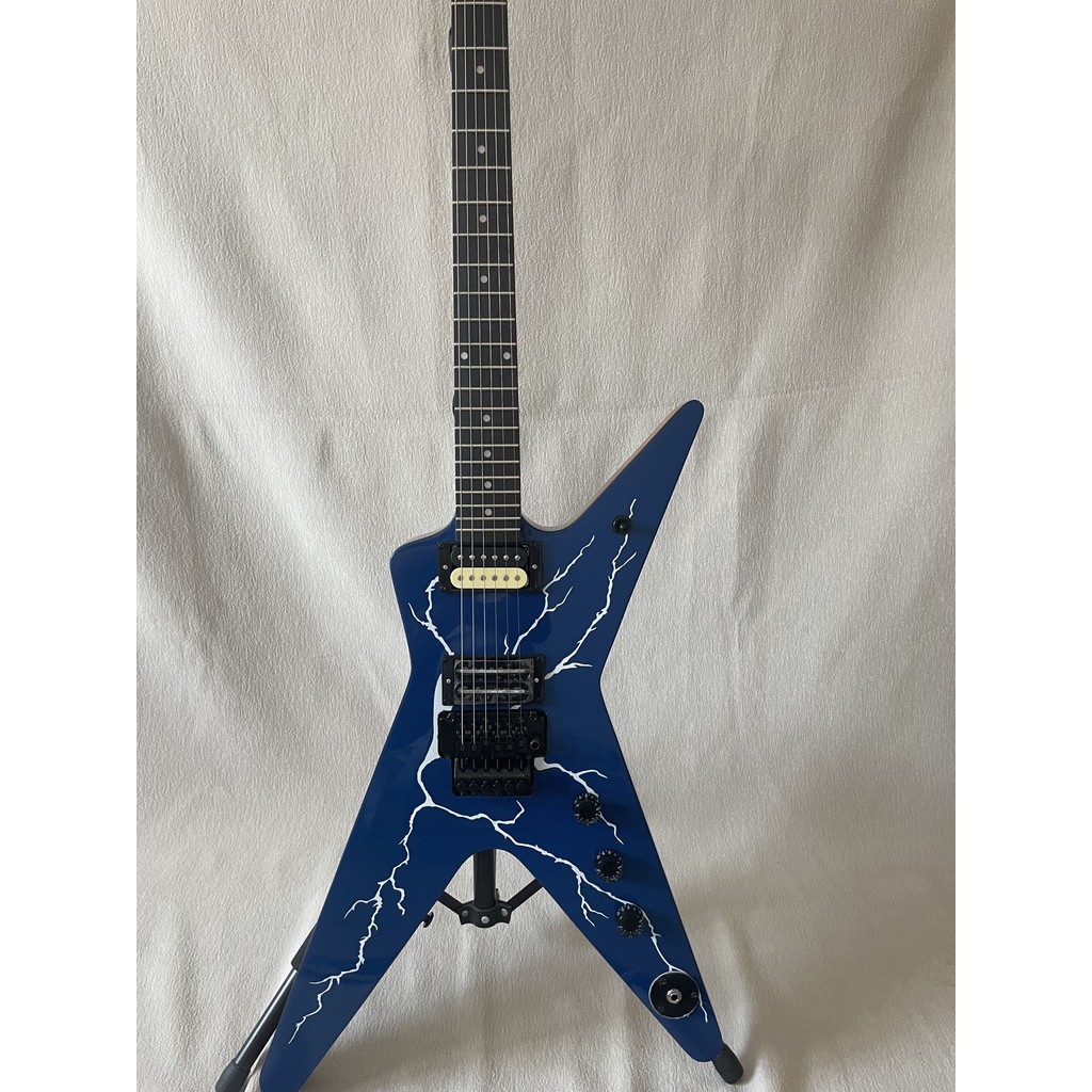Jual Custom Washburn Dimebag Darrell Signature Model Electric Guitar Blue Lightning | Shopee ...