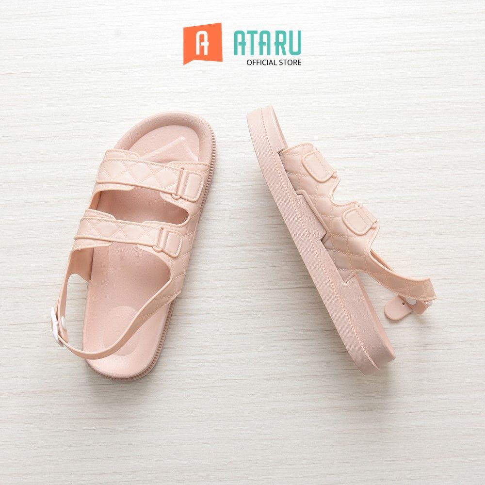 Jual Ataru Ukuran 38 Sandal Wanita Quilted Strap - Pink Women Slipper ...