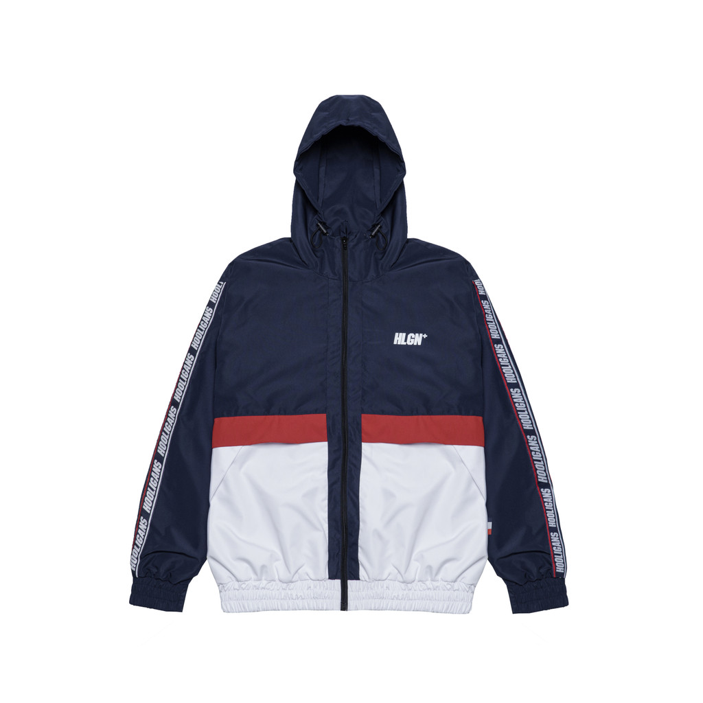 Jual HOOLIGANS Jacket Wrexham Tape Brand Navy White | Shopee Indonesia