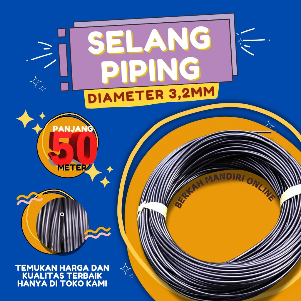Jual Selang piping diameter 3,2mm Rotan sintetis piping tas hitam ...