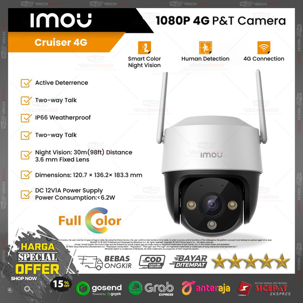 Jual CCTV IMOU CRUISER 4G | Colorvu 1080P Full HD Two Way Audio / IPC ...