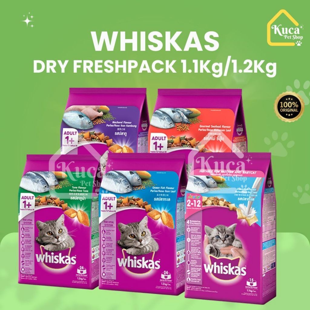 Jual Whiskas Freshpack 1.1 kg Wiskas 1.2kg Wiskes Tuna Cat Dry Food ...
