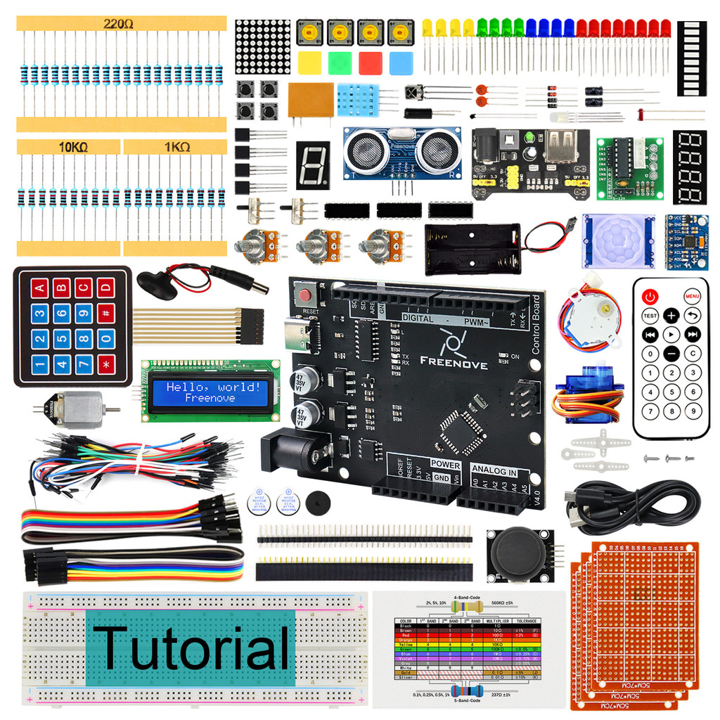 Jual Freenove Ultimate Starter Kit for Arduino UNO R3 V4, 274-Page Detailed Tutorial, 217 Items ...
