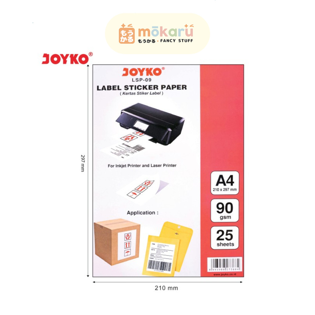 Jual Joyko Label Sticker Paper LSP-09 / Kertas Sticker Label A4 25 ...