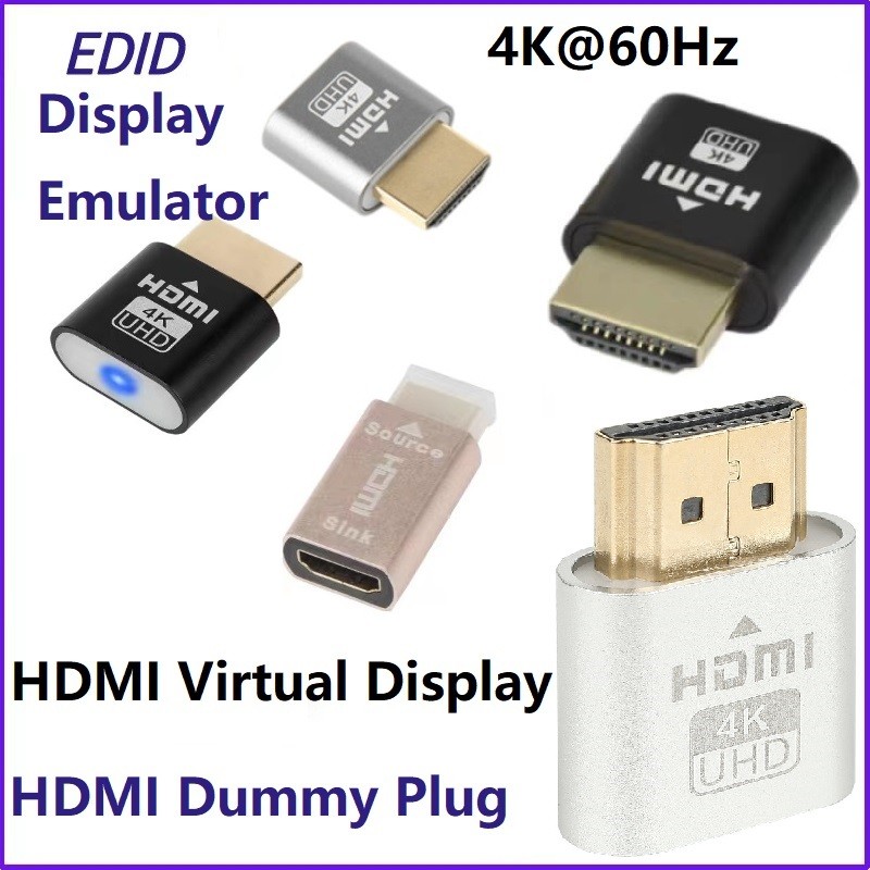Jual 2 PCS HDMI Dummy Plug Display Emulator Virtual Monitor Headless ...