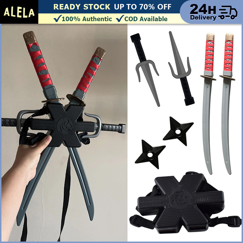 Jual 1 Set Mainan Pedang Plastik Senjata Shuriken Pisau Kunai Cosplay ...