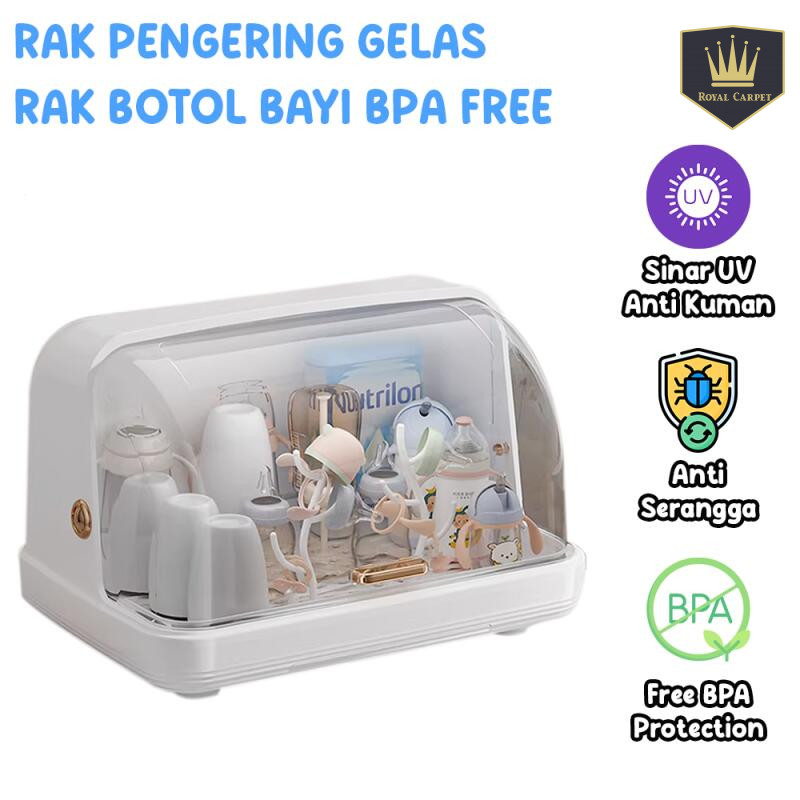 Jual 【Royal Home】Rak Pengering Gelas / Rak Botol Bayi Anak Multifungsi / Rak Piring UV ...