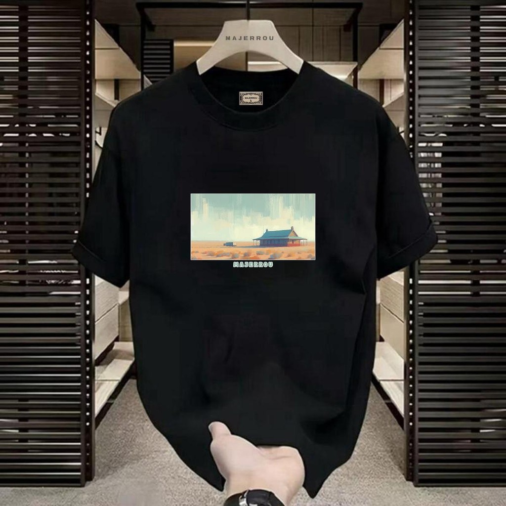 Jual MAJERROU Pria Distro T-shirt Kaos Pria Lengan Pendek Katun Adem ...