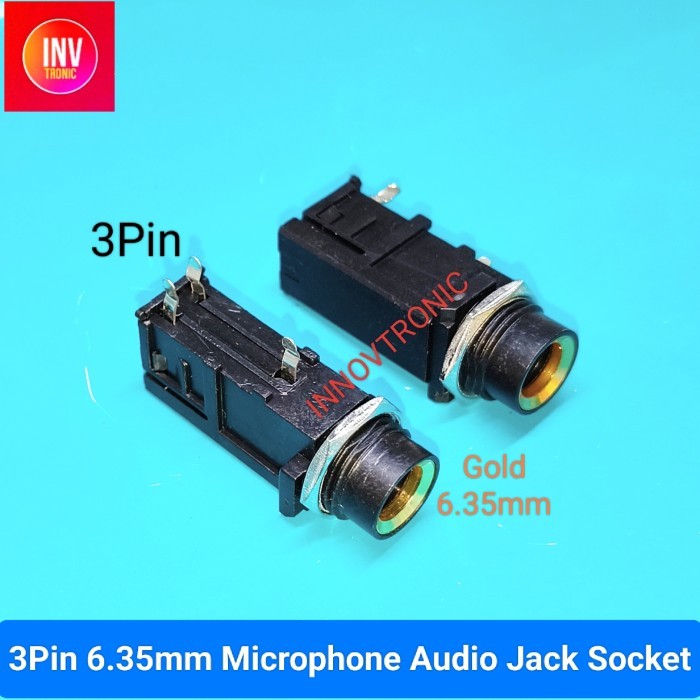 Jual Socket Akai Mono 3 Pin Socket Mic Tempel PCB Horisontal Persegi ...