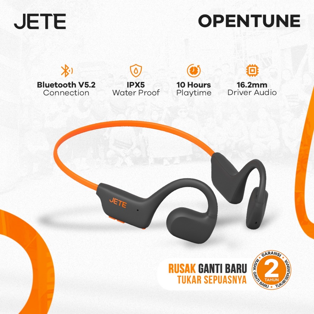 Jual Open Ear Sport Headset Bluetooth JETE Opentune Air Conduction IPX5 ...