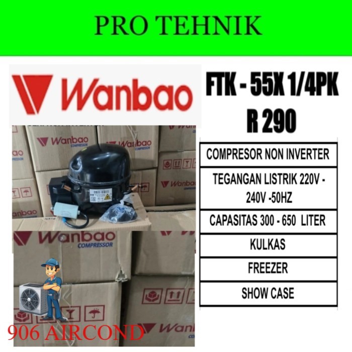 Jual SPAREPART WANBAO COMPRESOR KULKAS FREEZER SHOW CASE SERI NON ...