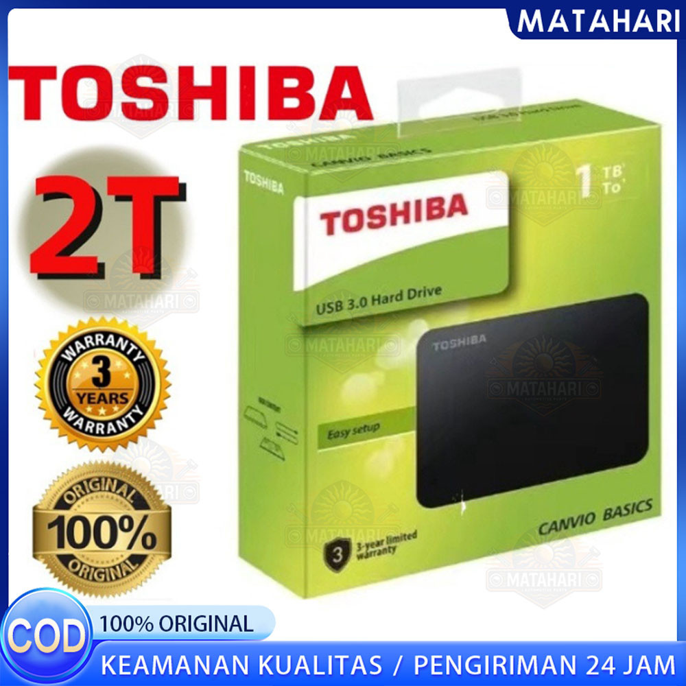 Jual Toshiba Canvio Basic 1TB/2TB HD Hardisk Eksternal / HDD External USB 3.0 Portable Hardisk ...