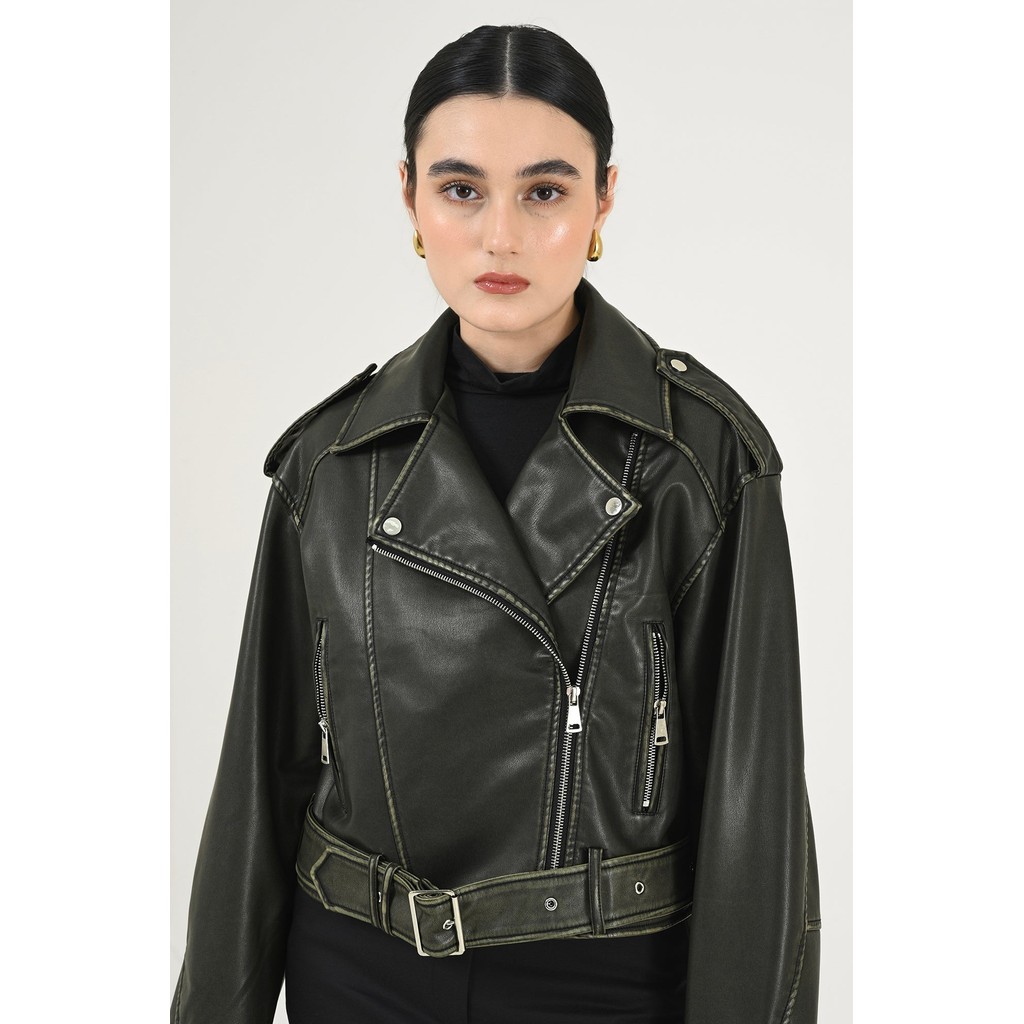 Jual Geulis.id SADA JACKET / JAKET LEATHER WANITA (2 warna) | Shopee Indonesia