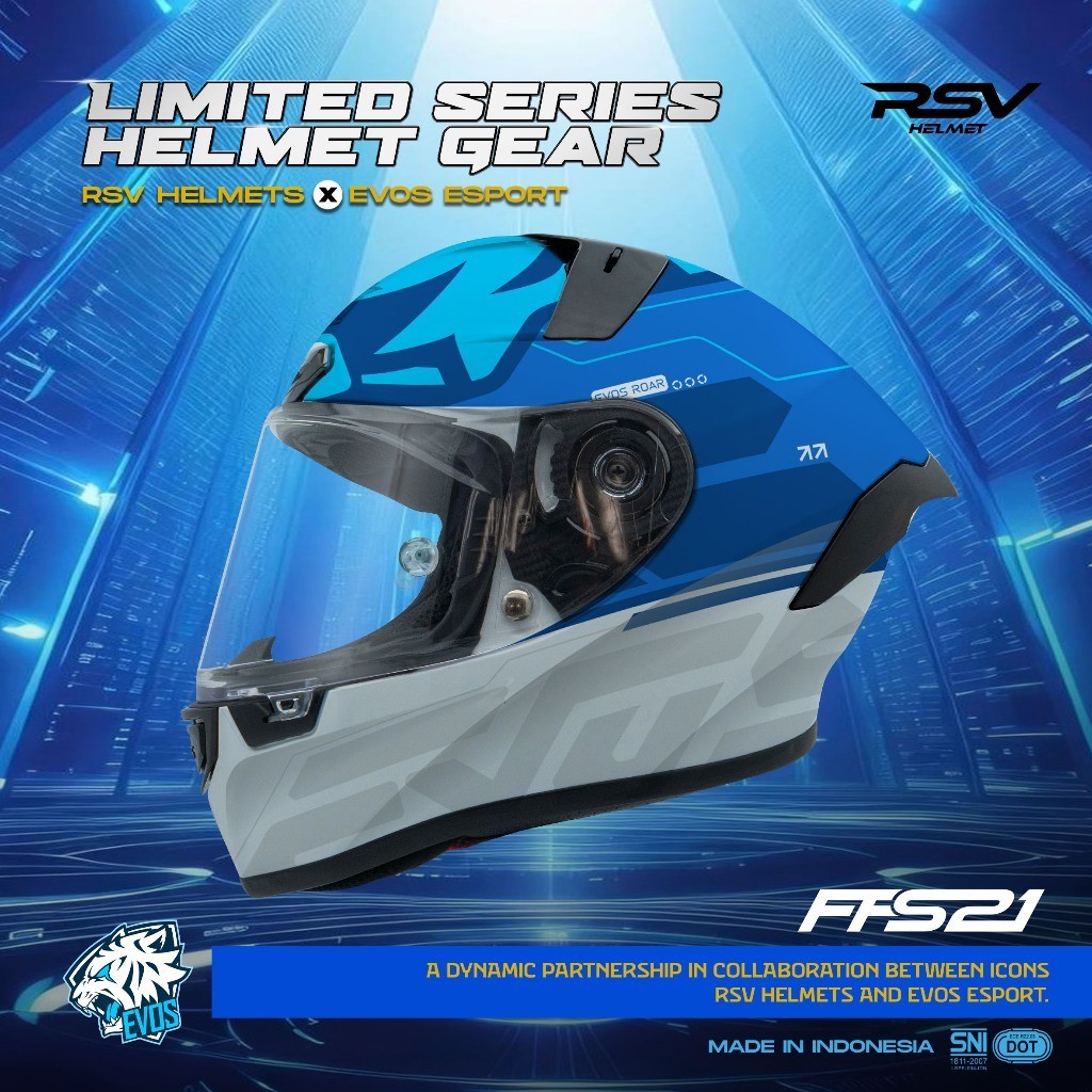 Jual FFS21 Motif EVOS GLOSSY ( HELM FULLFACE RSV HELMET - SNI DOT ECE ...