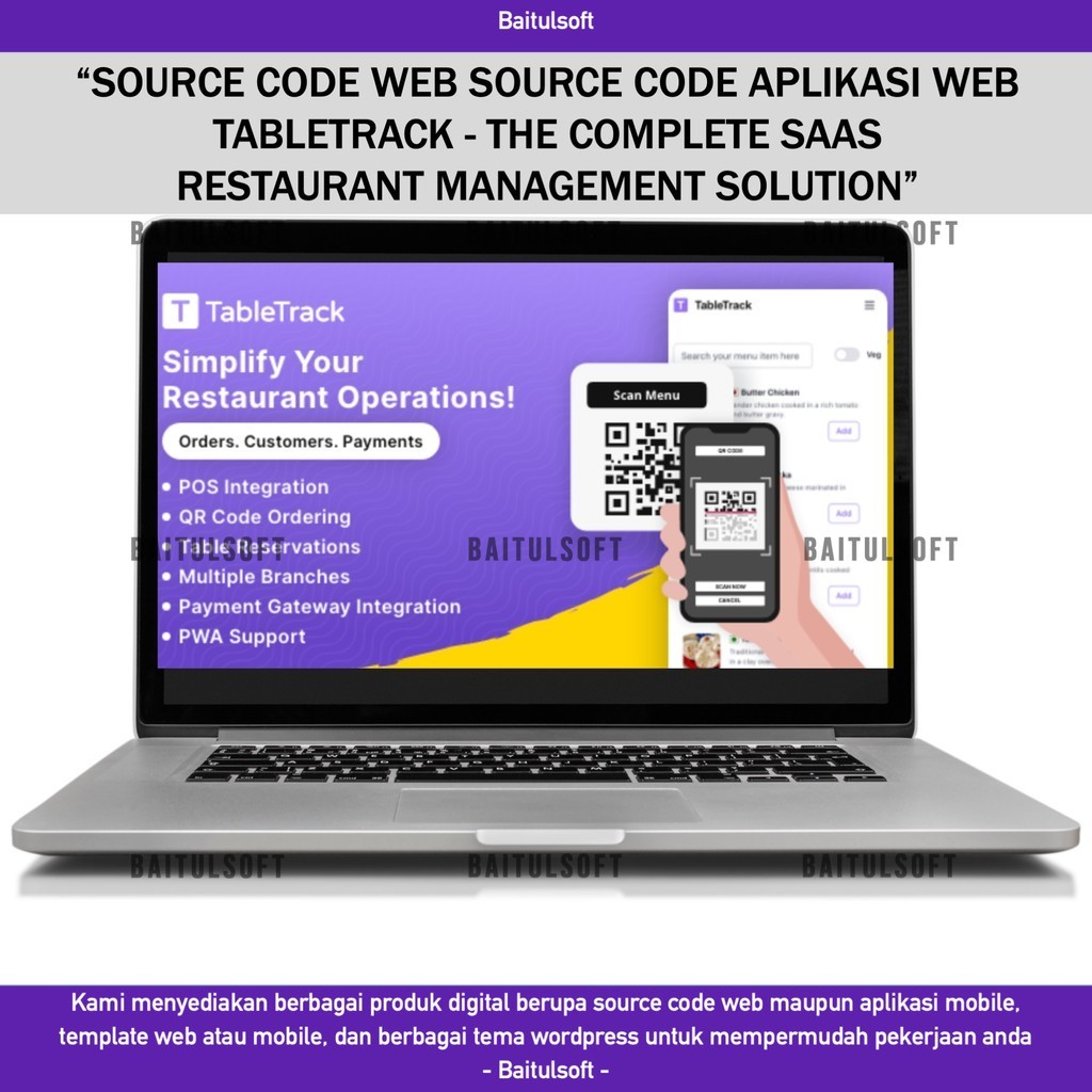 Jual SOURCE CODE APLIKASI WEB TABLETRACK - THE COMPLETE SAAS RESTAURANT ...