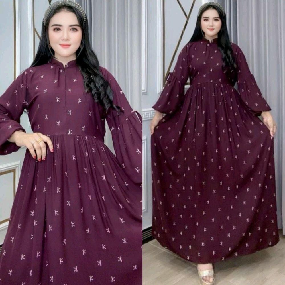 Jual Baju Wanita Dress Katun Rayon Alisba - Busui Resleting Depan Kra ...