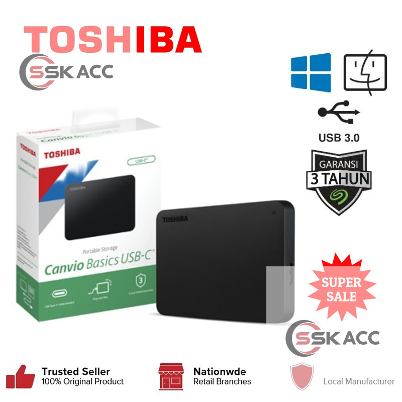 Jual Toshiba Canvio Basic Hardisk Eksternal 1TB 500GB Portable Hardisk USB 3.0 HDD Untuk PC ...