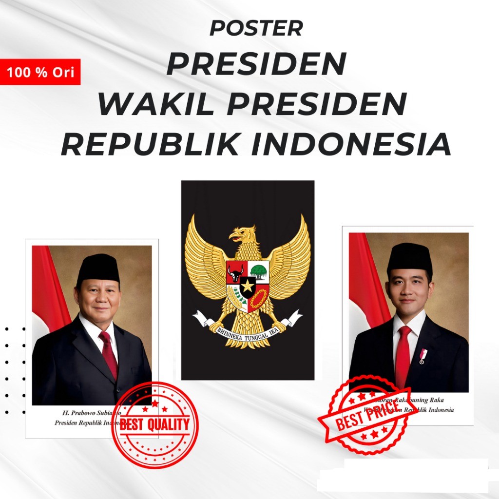 Jual POSTER PRESIDEN DAN WAKIL PRESIDEN BAHAN ART PAPER UKURAN A4 CM ...