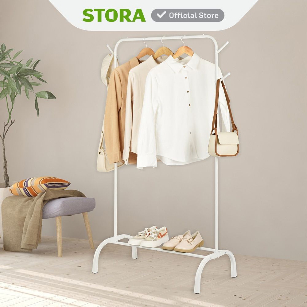 Jual Stora 82X41X152 cm Gantungan Pakaian Single - Putih Stand Hanger ...