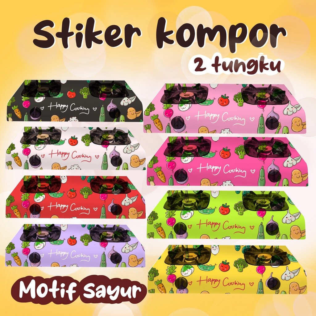 Jual Stiker Setiker Sticker Kompor 2 Mata Tungku Motif Sayur Aestetik ...