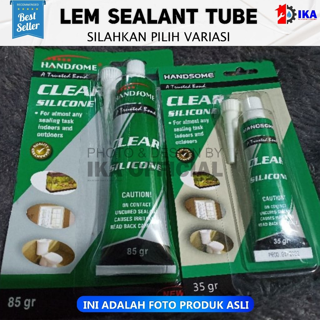 Jual Lem Kaca Silicone Odol Tube Besar 85 gr gram Handsome Lem Kaca ...