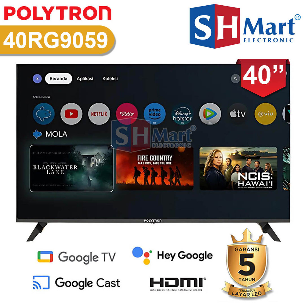 Jual TV POLYTRON 40 INCH PLD-40RG9059 / 40RG9059 SMART GOOGLE TV FULL ...