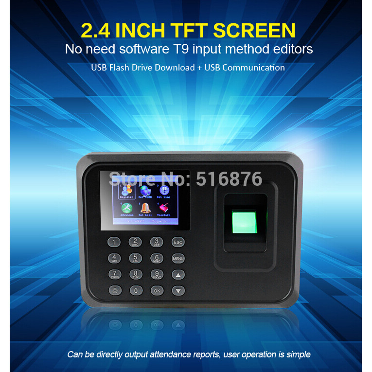 Jual Biometric Fingerprint Time Attendance Time Clock Recorder Employee ...