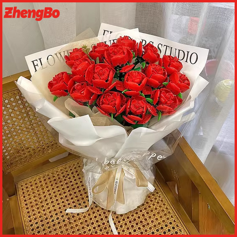 Jual READY Nano Bricks Mawar Flower Rose Hadiah Buket Bunga Ulang Tahun ...