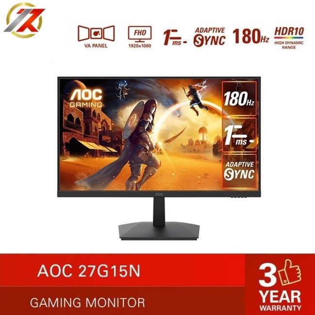 Jual Monitor AOC 27G15N 27" 27 Inch VA FHD 180Hz 1ms Adaptive Sync ...