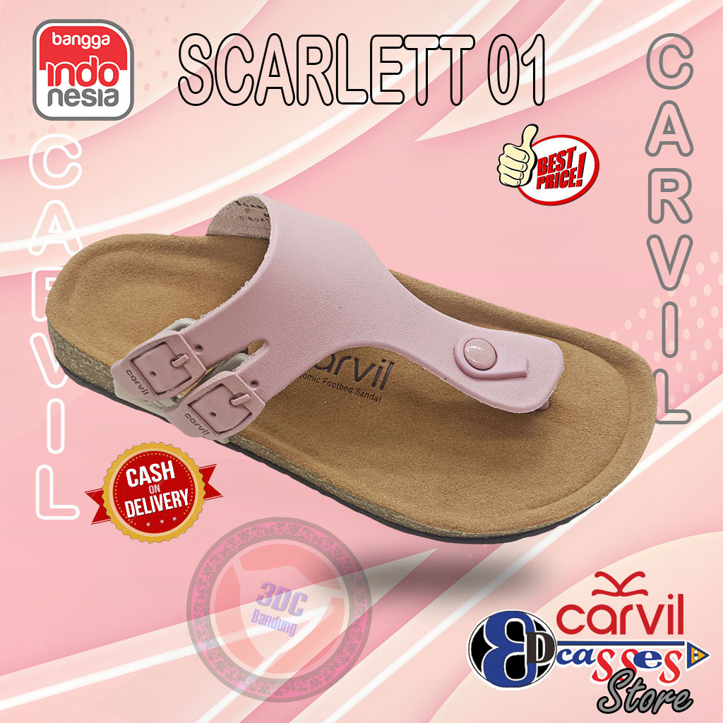 Jual Carvil Scarlett 01 - Original Sandal Footbed Carvil ukuran Wanita ...