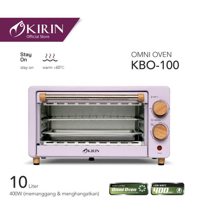 Jual Kirin Omni Oven 10 Liter KBO-100 / Oven Listrik Low Watt/ Pemanggang warna ungu | Shopee ...