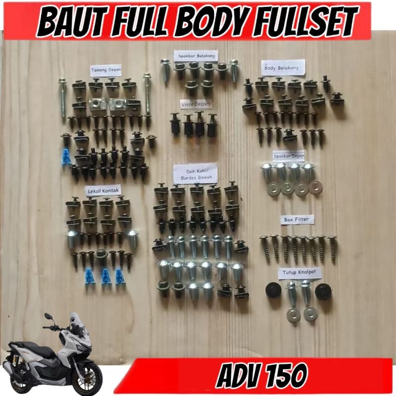 Jual Baut Full Set Cover Body Honda ADV 150 / Baut Full Body ADV 150 ...