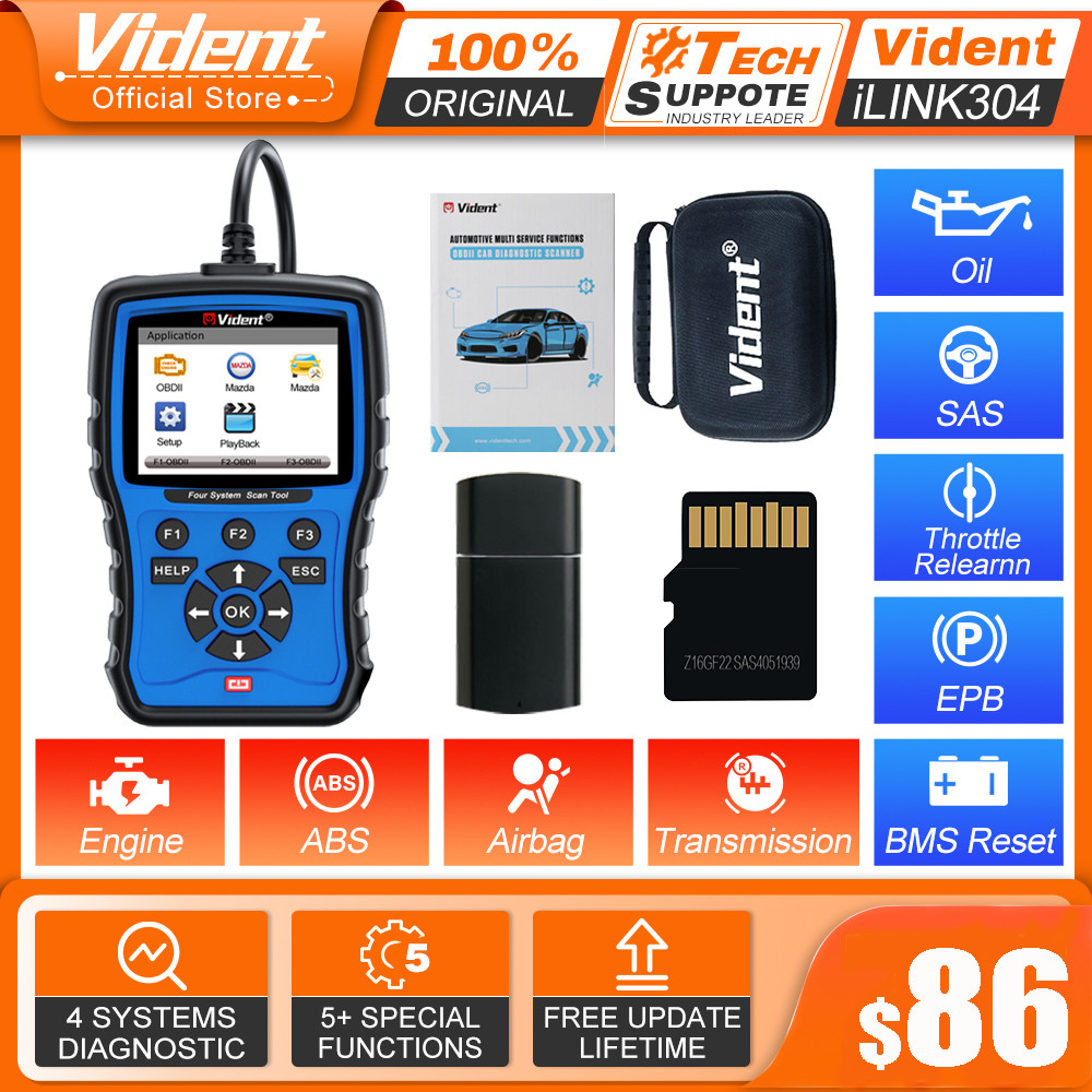 Jual Vident ILINK304 Auto Car Diagnostics Tools Engine ABS SRS ...