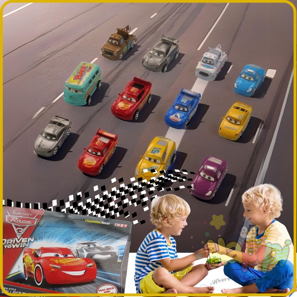 Jual Mainan Mobil Mobilan Diecast Cars Isi 12Pcs Pull Back Free Random ...