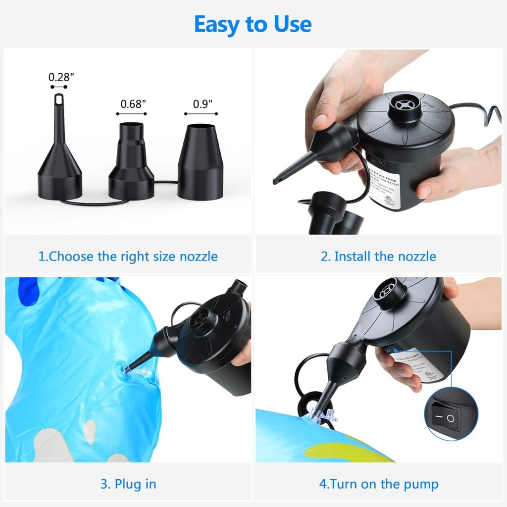 Jual IOP Pompa Angin Listrik Electric Ac Air Pump 2IN1 Pompa Kasur Sofa ...