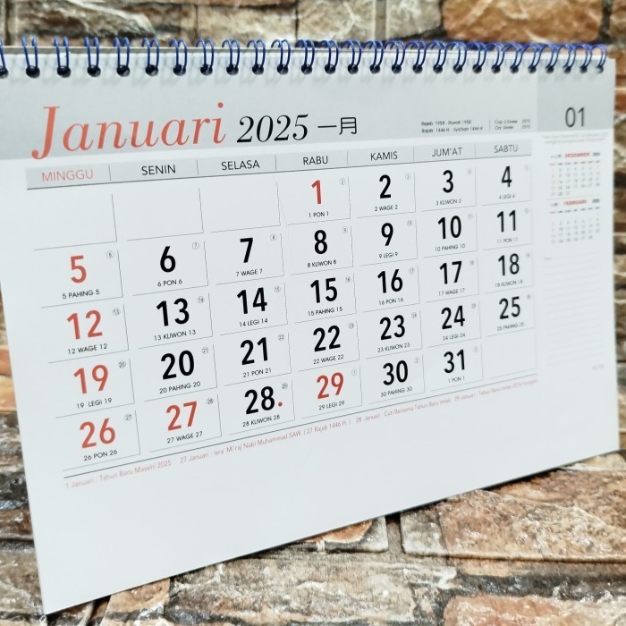 Jual Kalender Meja KERJA Khusus Penanggalan (tanpa gambar) model ...