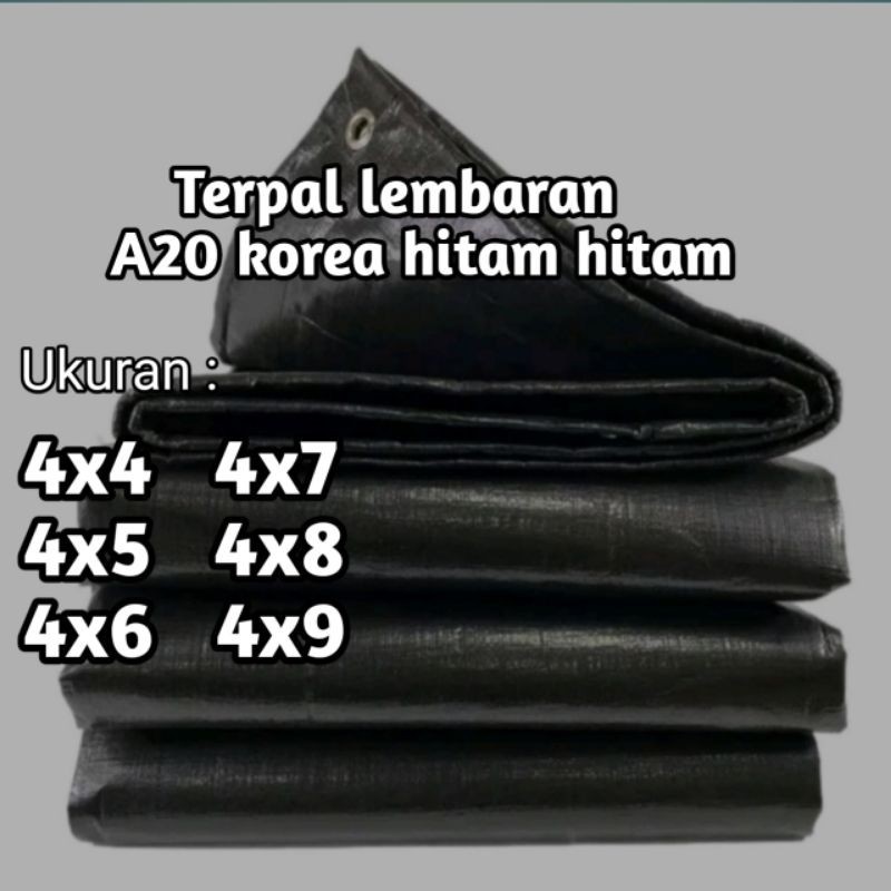 Jual PRABU TERPAL Terpal lembaran a20 hitam hitam ukuran 4x4 4x5 4x6 ...