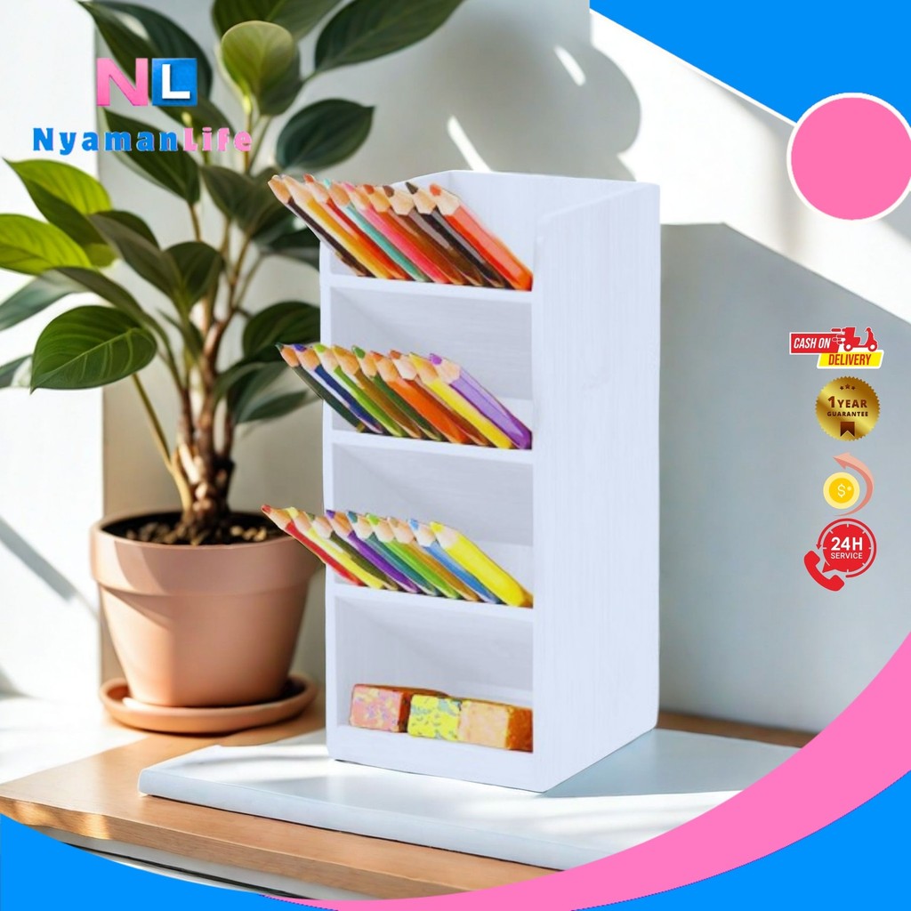 Jual Nyaman Life - Rak Tempat Kotak Pensil Pulpen Penghapus Rak ...