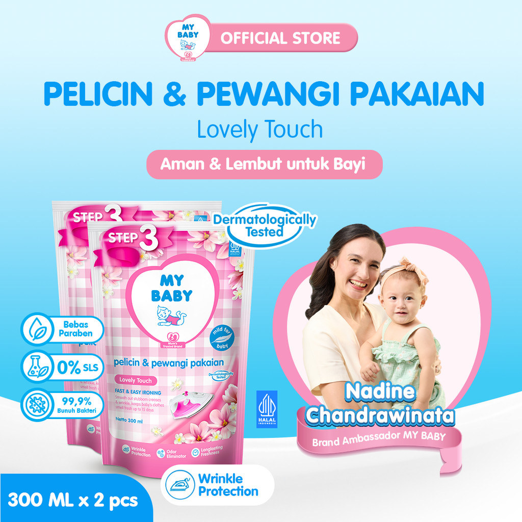 Jual MY BABY Pelicin & Pewangi Pakaian Lovely Touch [300 mL / 2 pcs] | Shopee Indonesia
