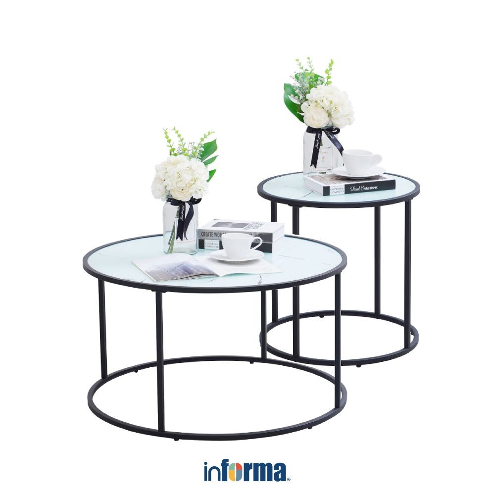 Jual Informa Set 2 Pcs Milton Meja Tamu & Meja Sisi - Putih | Shopee ...