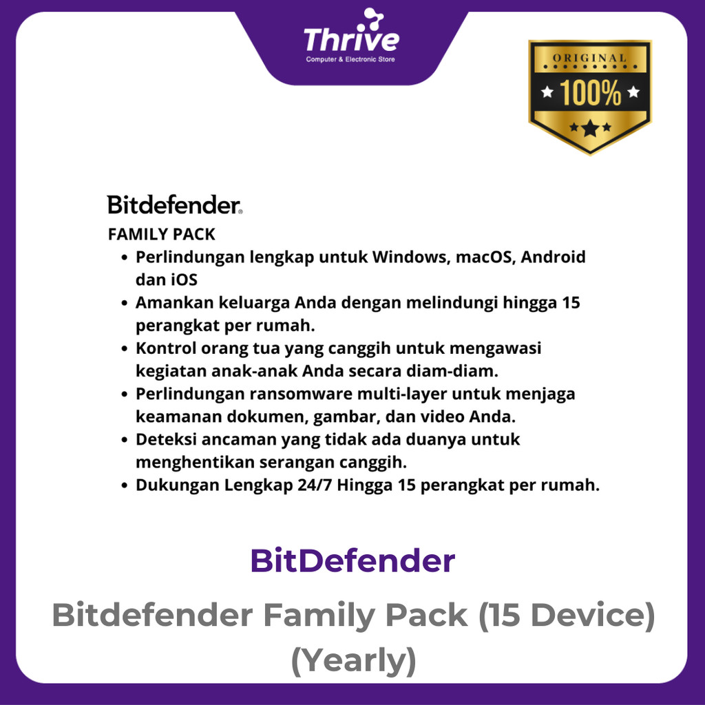 Jual Bitdefender Family Pack (15 Device) (Yearly) | Shopee Indonesia