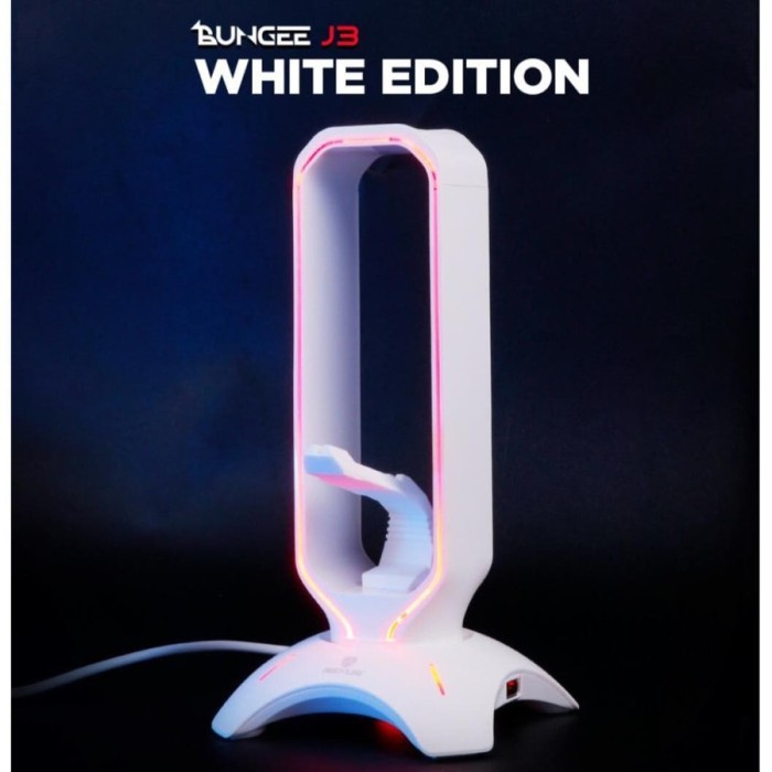 Jual Rexus Headset Stand Bungee J3 RGB with USB Hub - WHITE / PUTIH ...