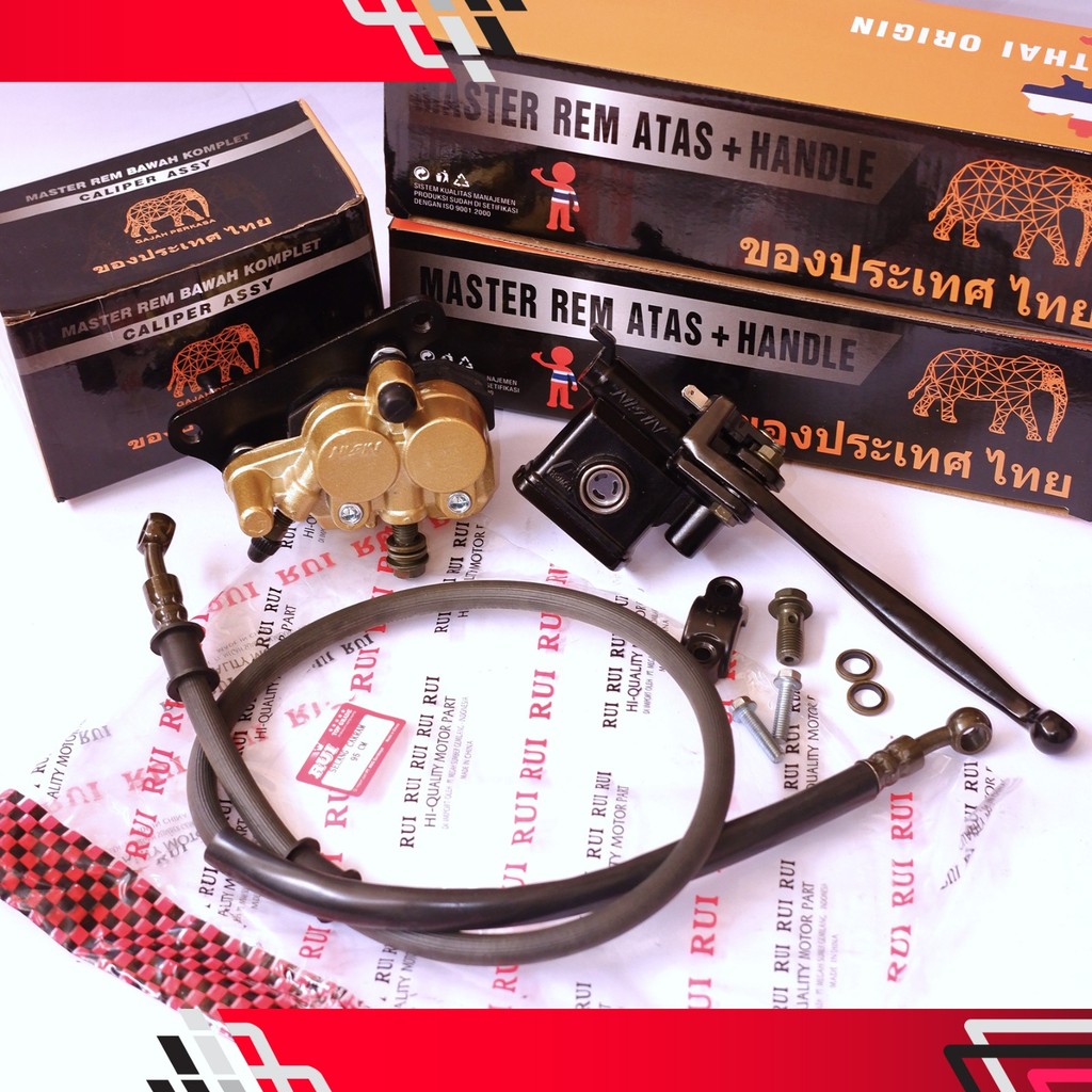 Jual Master Rem Atas Assy Selang plus Kaliper Cakram Depan Supra X Emas / Supra Fit New ...