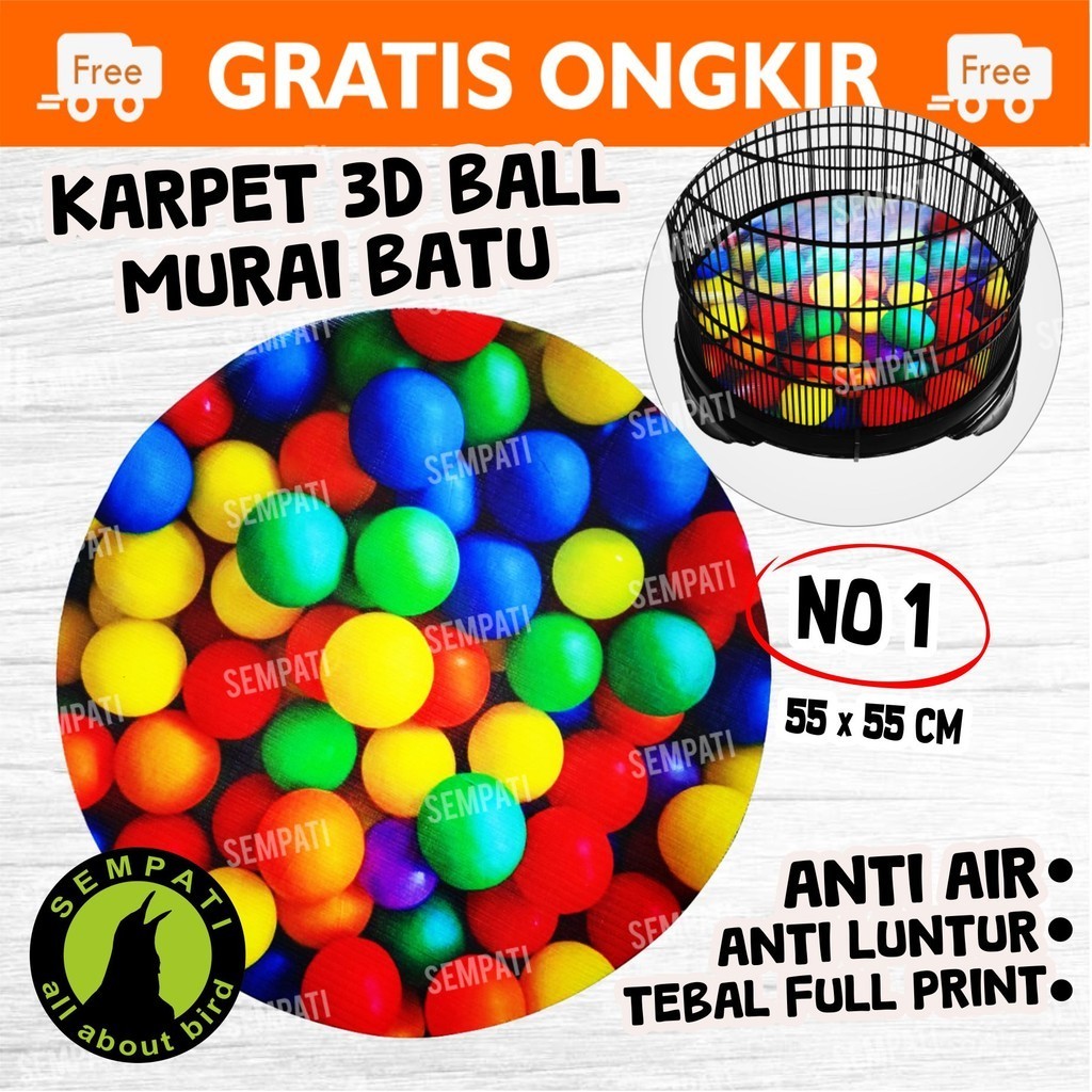 Jual SEMPATI Karpet Motif Bola 3D 3 Dimensi Alas Sangkar Kandang Burung ...