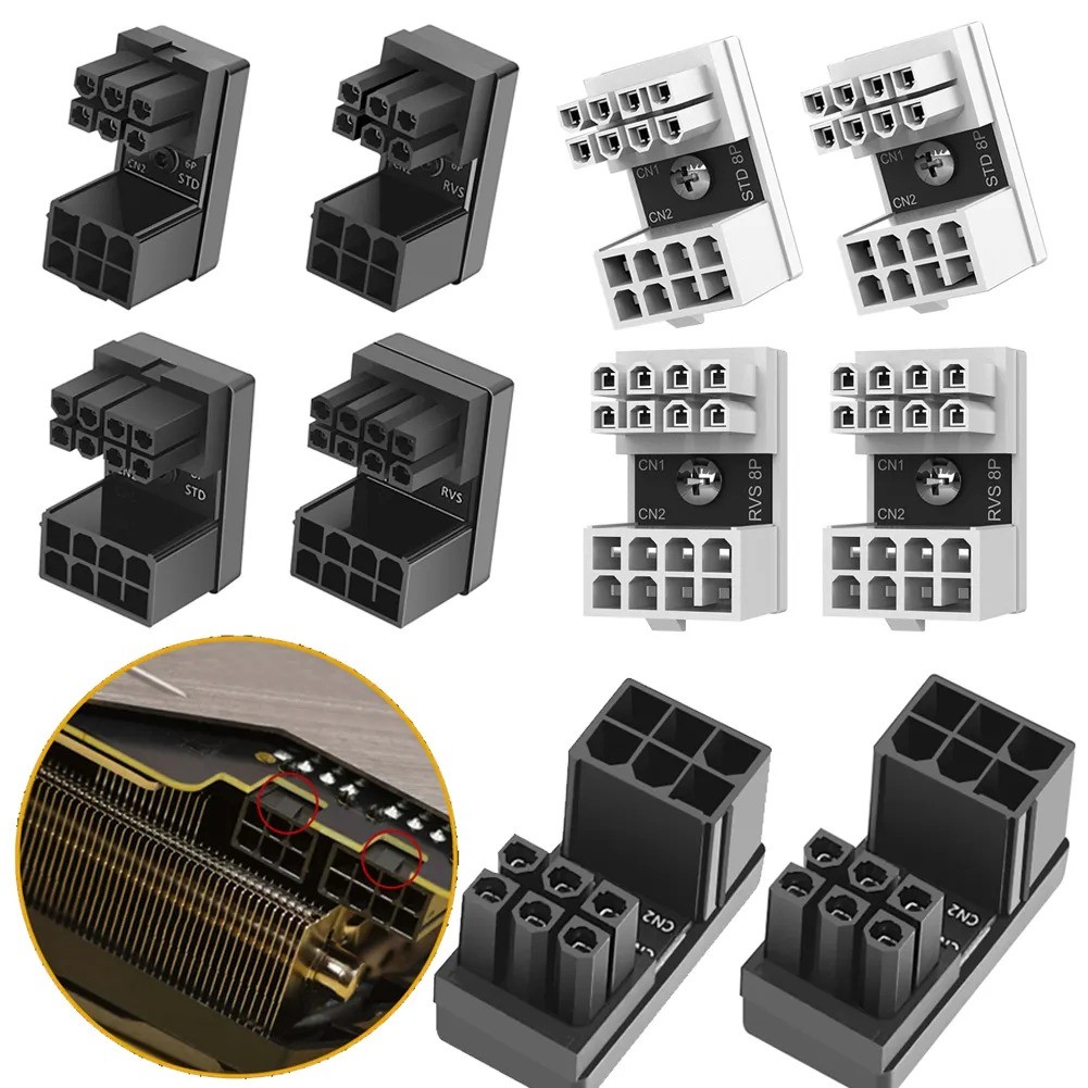 Jual 1-3PC ATX 8PIN 6pin PCI-E 8pin Male to Female 90/180 Degree Angled ...